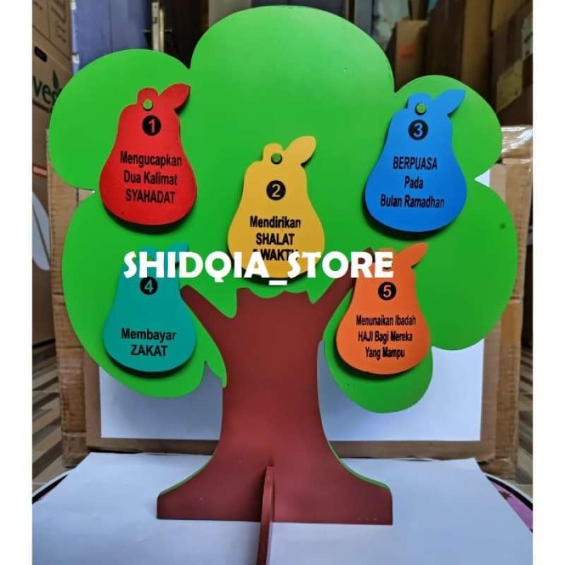 Promo Mainan Kayu Edukasi Pohon Rukun Islam Dan Iman Alat Peraga (ape ...