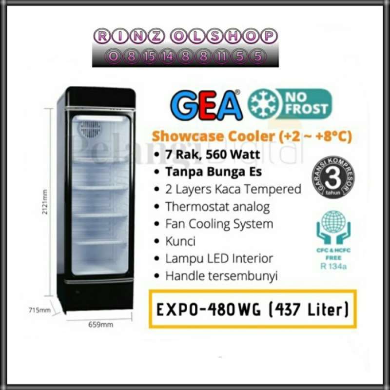 Promo Showcase Gea Expo480wg Display Cooler No Frost Expo-480wg Diskon ...