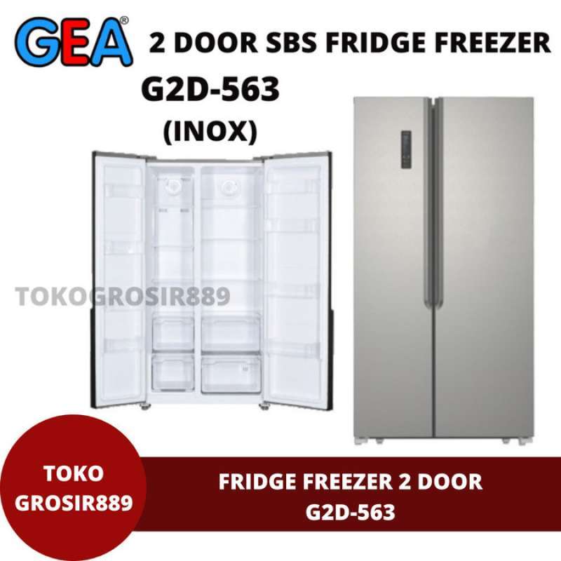 Promo Gea/getra/rsa G2d-563(inox) Kulkas Side By Side Inverter 563 ...