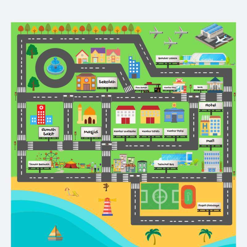 Jual Road Map / Peta Jalan Mainan / Termurah Di Seller Noelle ...