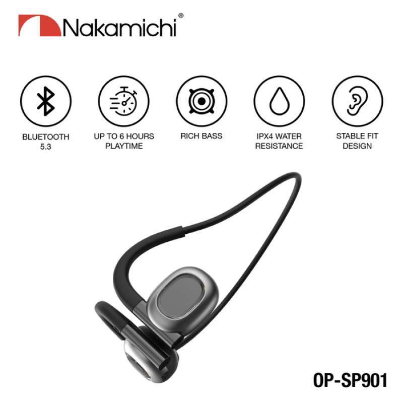 Promo Nakamichi Op-sp901 Open Ear Air Conduction Earphones Bluetooth ...