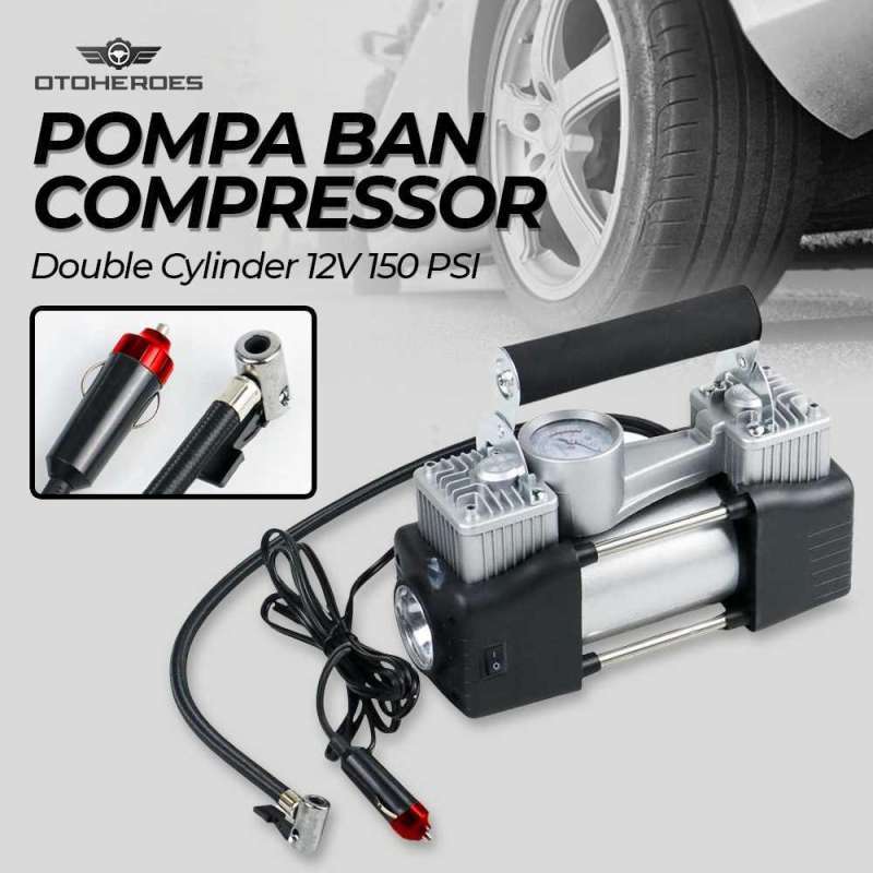 Jual Pompa Ban Compressor Double Cylinder 12v 150 Psi 628-4x4 Pompa ...