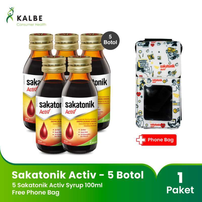 Promo Sakatonik Activ Syrup 100ml Vitamin Anemia - 5 Botol Free ...