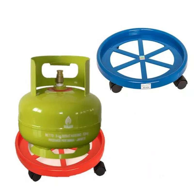 Jual Roda Tabung Gas Elpiji Alas Air Galon Tempat Pot Bunga Green Leaf ...
