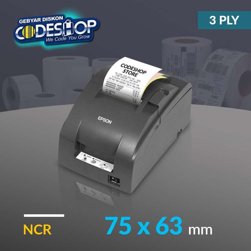 Jual Codeshop Kertas 3 Ply 75 X 63 Mm Struk Kasir Ncr Printer Dot ...