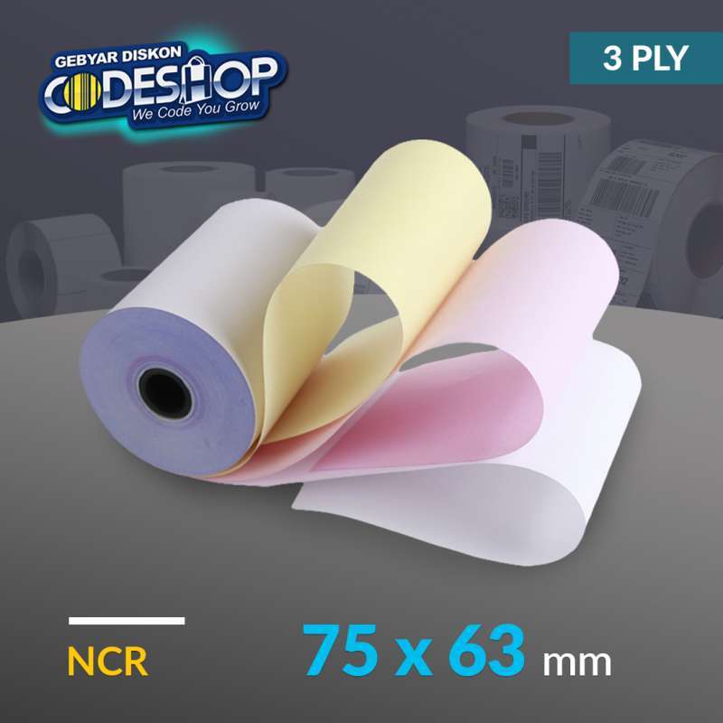 Jual Codeshop Kertas 3 Ply 75 X 63 Mm Struk Kasir Ncr Printer Dot ...