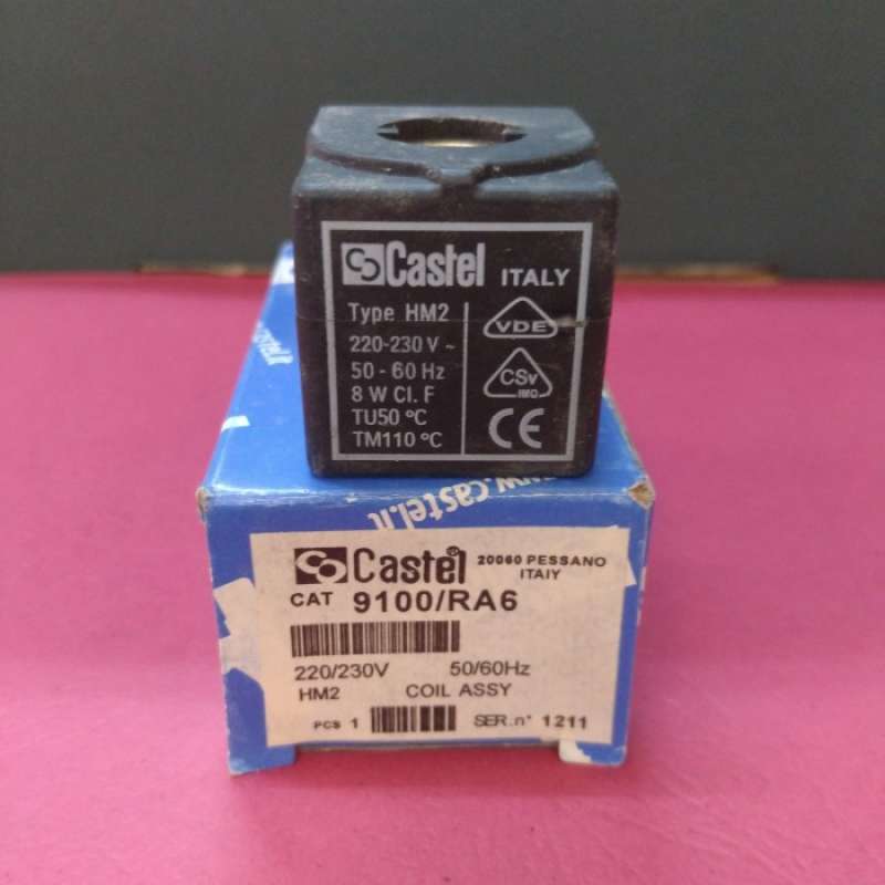 Jual Solenoid Coil Hm2 Castel 220/230v -50/60hz 8w Cat.9100/ra6 Di ...