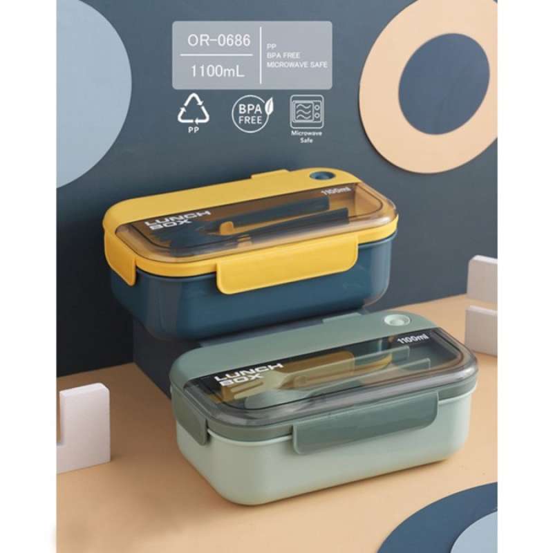 Jual Yakada Lunch Box Bento Jerami Gandum Kotak Bekal 2 Sekat 1100ml ...