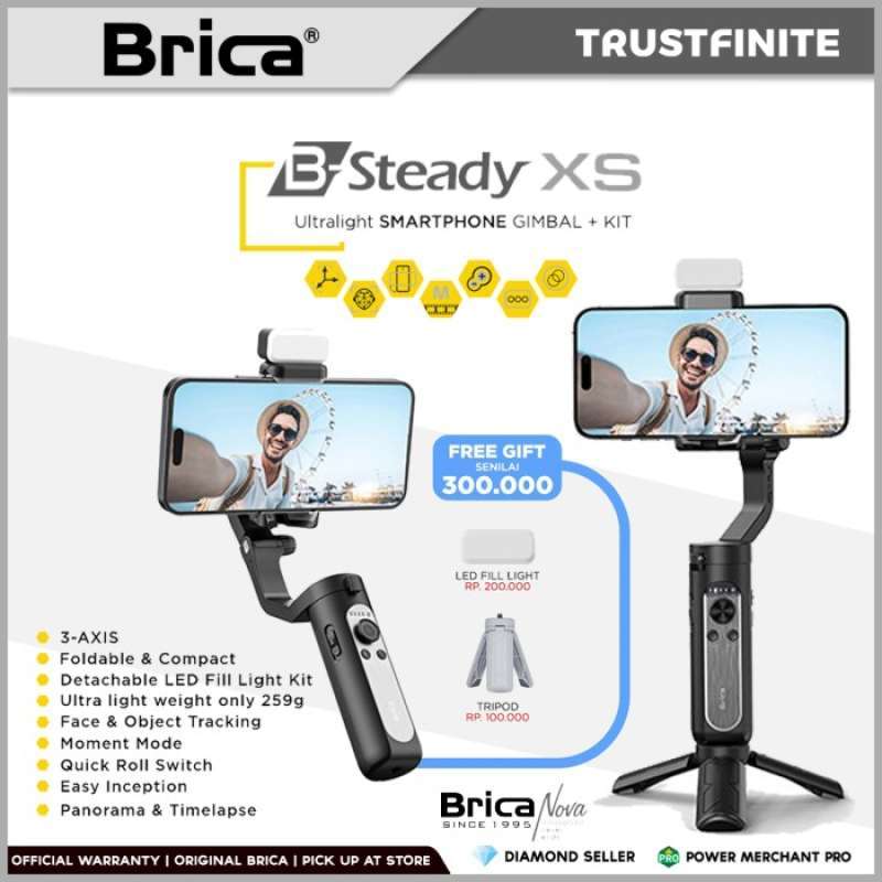 Promo Brica B-steady Xs 2 3-axis Gimbal Smartphone Bsteady Xs 2 B ...