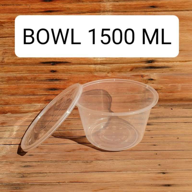 Jual Thinwall Mangkok Bulat 1500 Ml (isi 25 Pcs) - Mangkok Plastik 1500 ...