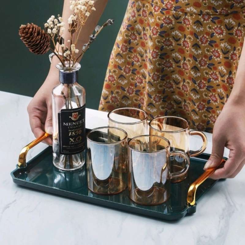 Jual Gold Acrylic Tray Aesthetic / Nampan Akrilik Simple Cantik Nordic ...
