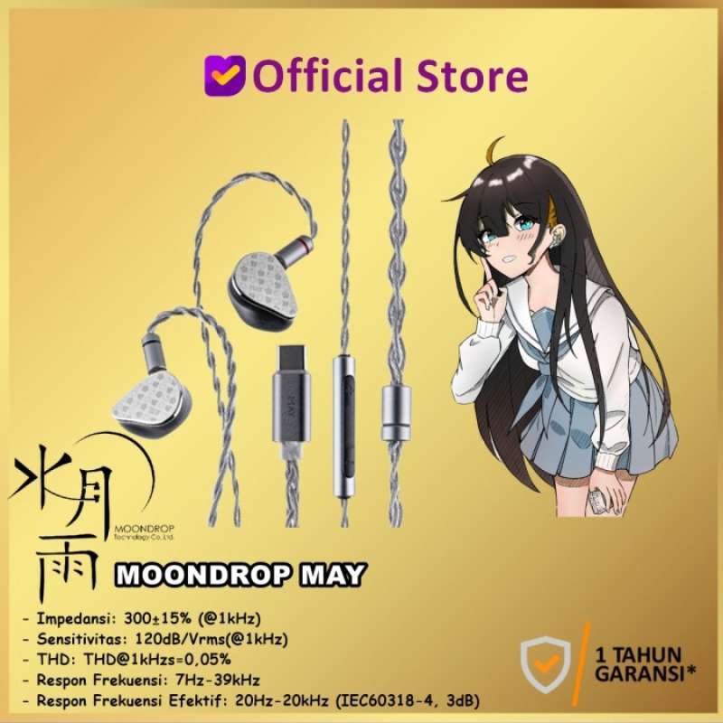 Promo Moondrop May Dynamic Driver + Planar Driver In-ear Headphone Usb ...