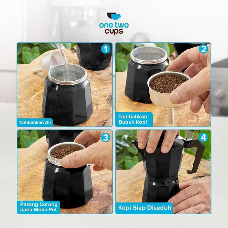 Jual Moka Pot Espresso Coffee Maker Stovetop 3/6/9 Cup Mx001 Grinder ...