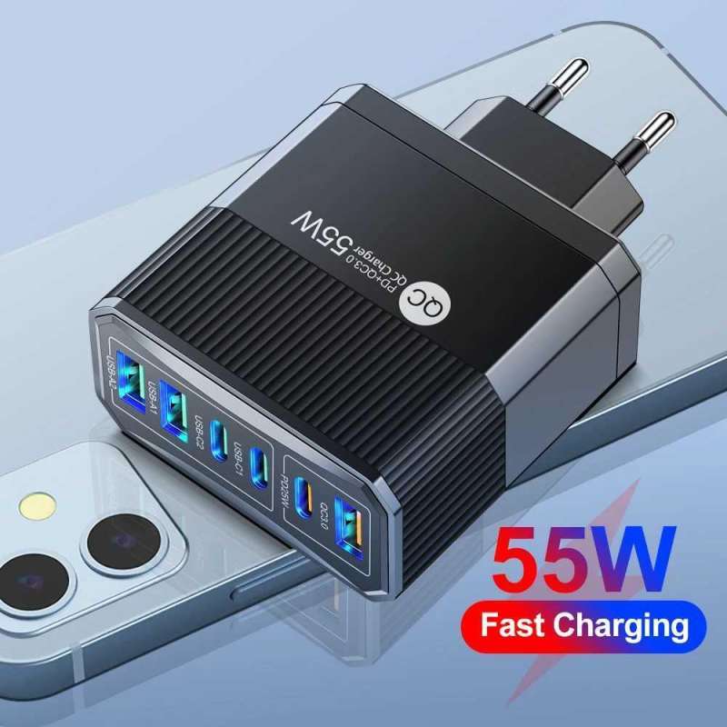 Jual Gooj Kepala Charger Fast Charging Multi Port Qc 3.0 Pd 55 W G-6 ...
