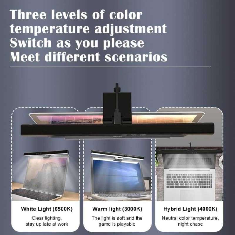 Jual Honeye Lampu Monitor Clip Hanging Lamp Eye Protection Tri Color ...