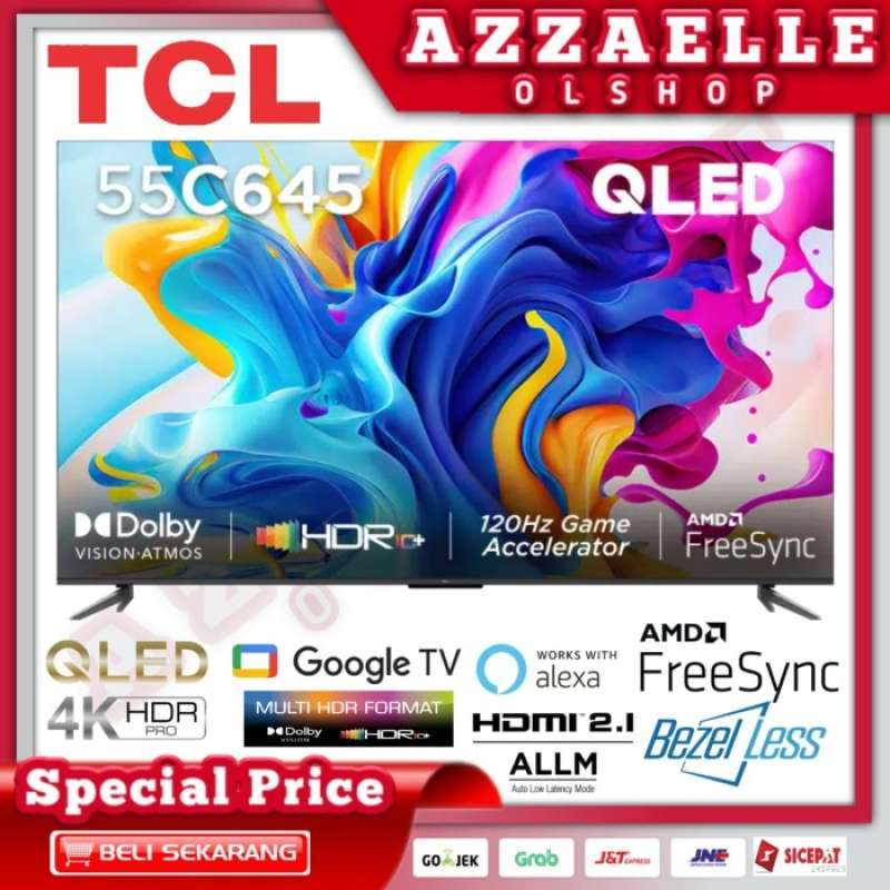 Promo Tcl 55c645 Qled Dolby Vision Atmos 4k Uhd Smart Google Digital Tv Diskon 33% Di Seller ...