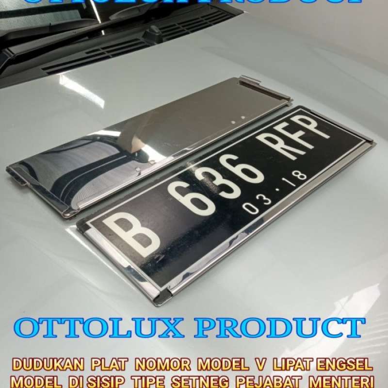 Promo Dudukan Plat Nomor Mobil Stainles Model Engsel Sisip Tipe Pejabat ...