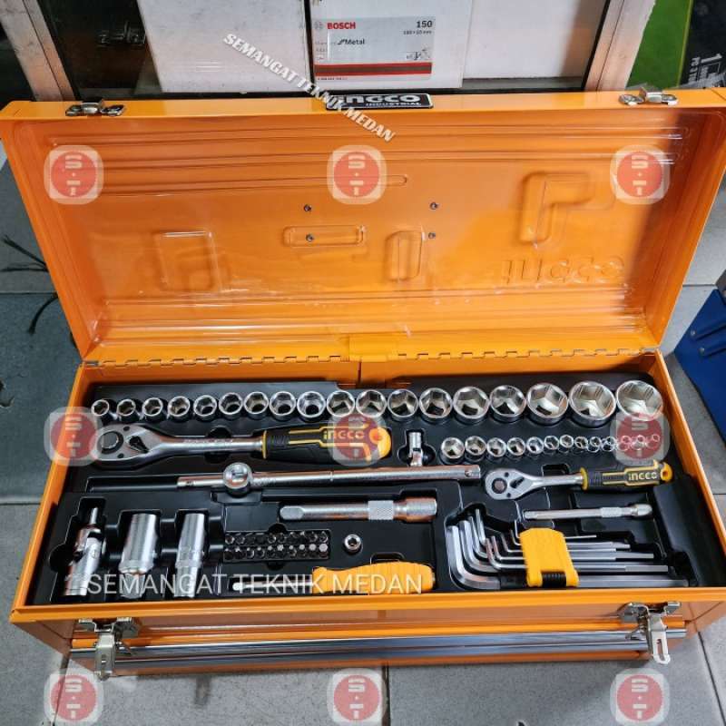 Jual 97pcs Perkakas Mekanik Toolbox Toolset Tool Set Kit Ingco Htcs220971 Di Seller Semangat ...