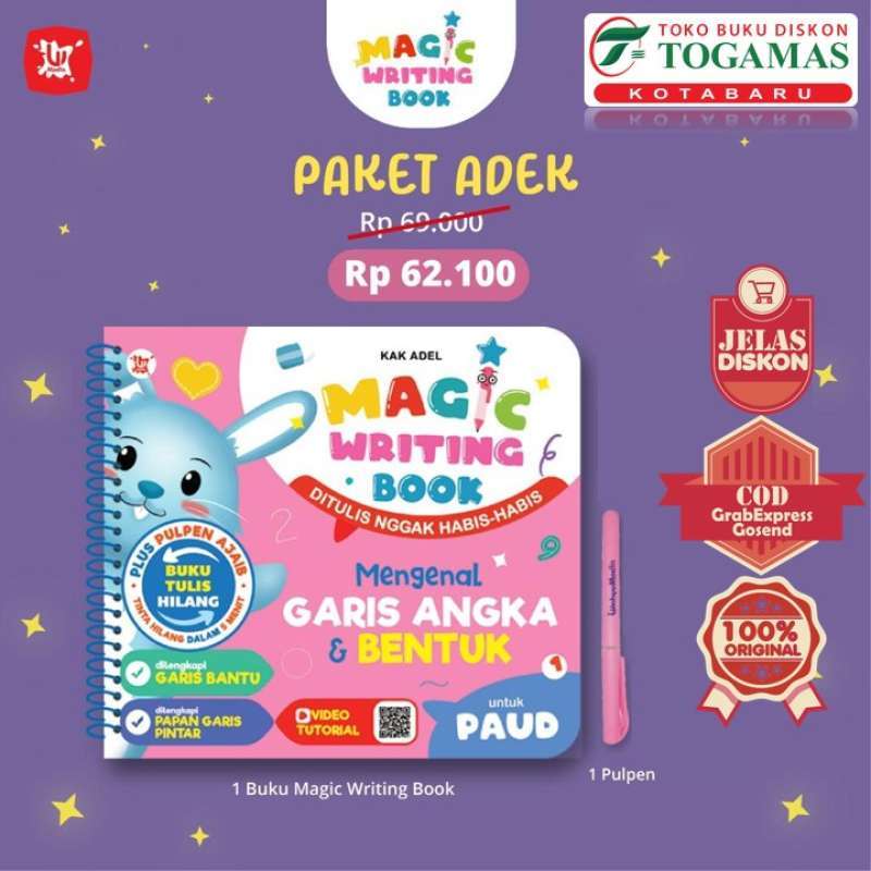 Jual Magic Writing Book : Mengenal Huruf Besar & Kosakata / Mengenal ...