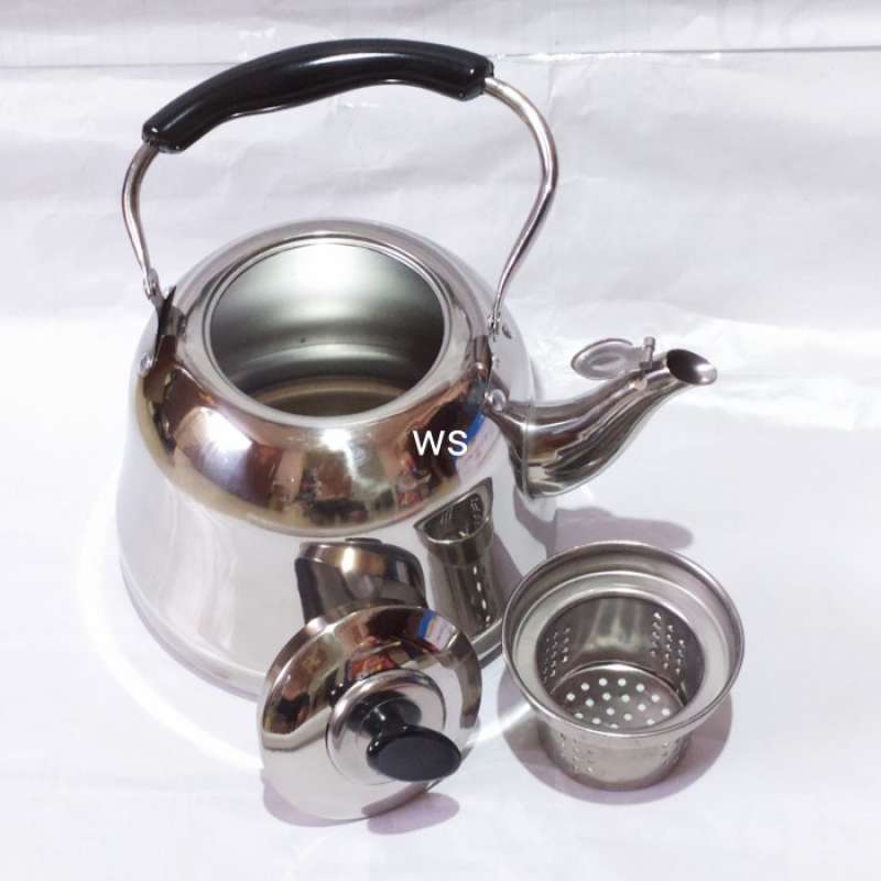 Promo Diskon Teko Bunyi Lengkap Saringan Teh 3 Litter Stainless Steel ...