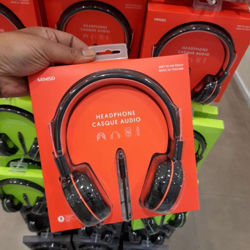 Promo Miniso Headphone Casque Audio With Mic - Orange Diskon 50% Di ...