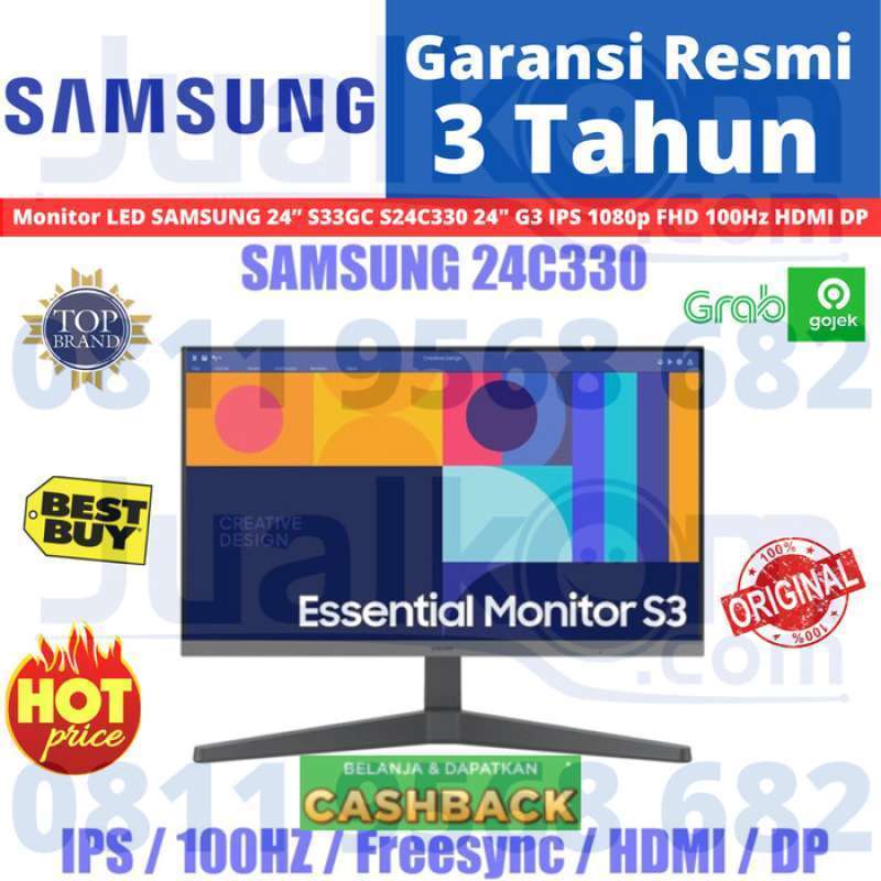 Jual Monitor Led Samsung 24” S24c330 S33gc 24 G3 Ips 1080p Fhd 100hz ...