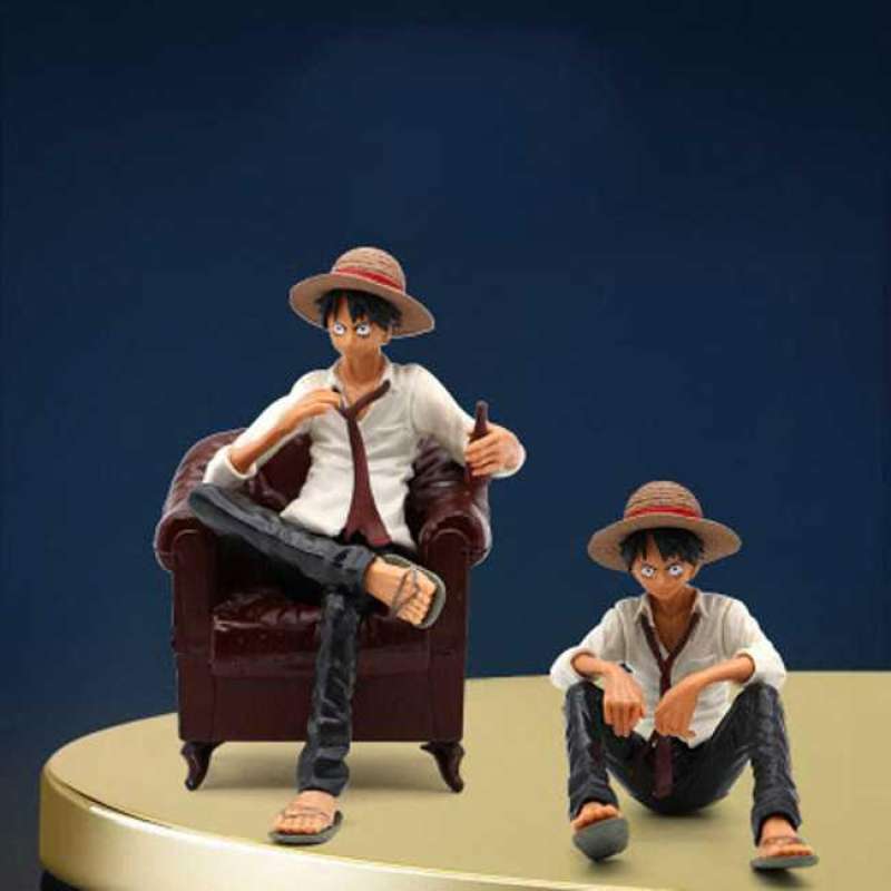 Promo Apaffa Action Figure One Piece Model Luffy Sitting On Sofa 1 Pcs ...