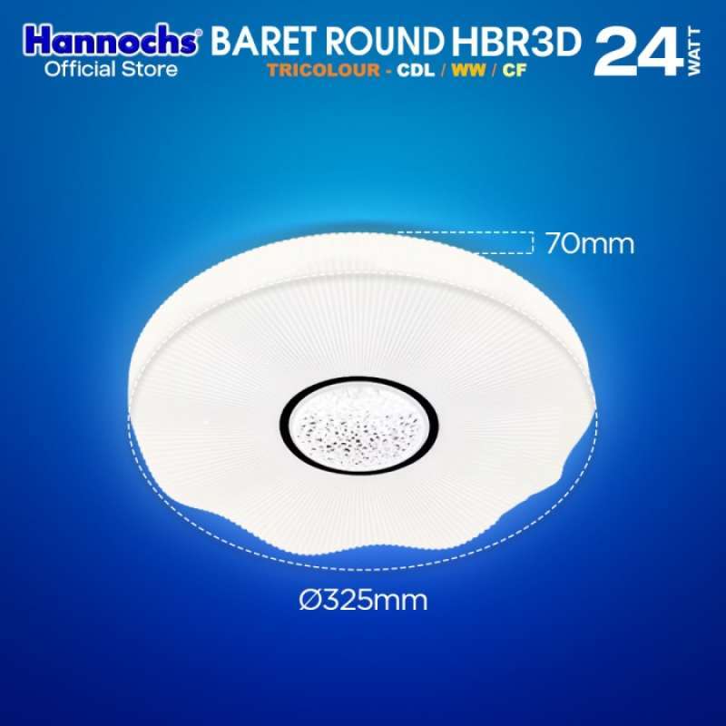 Jual Hannochs Lampu Downlight Led Baret Round Hbr3d Mutiara 24w ...