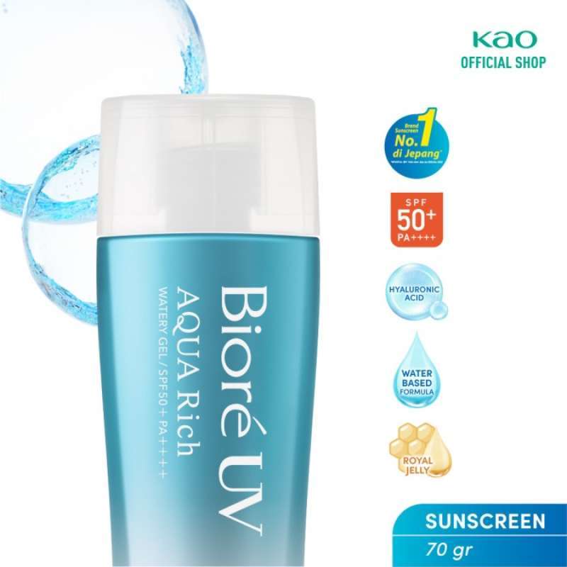 Jual Biore Uv Aqua Rich Sunscreen Watery Gel Spf50 Pa++++ 70gr Di ...