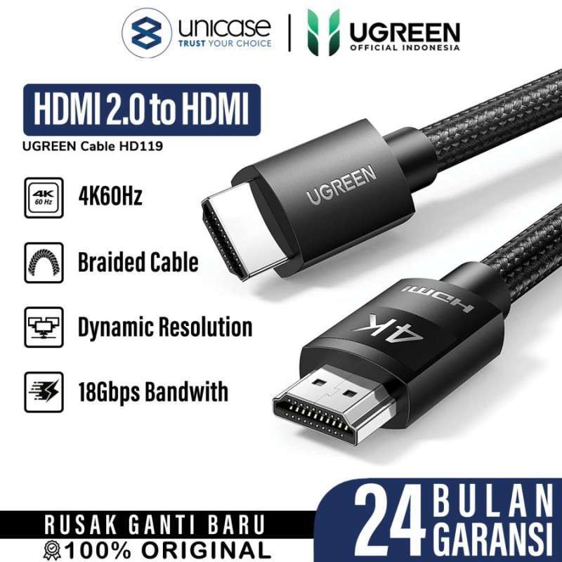 Jual Cable Hdmi 2.0 To Hdmi Ugreen 4k 60hz High Speed Uhd Proyektor ...
