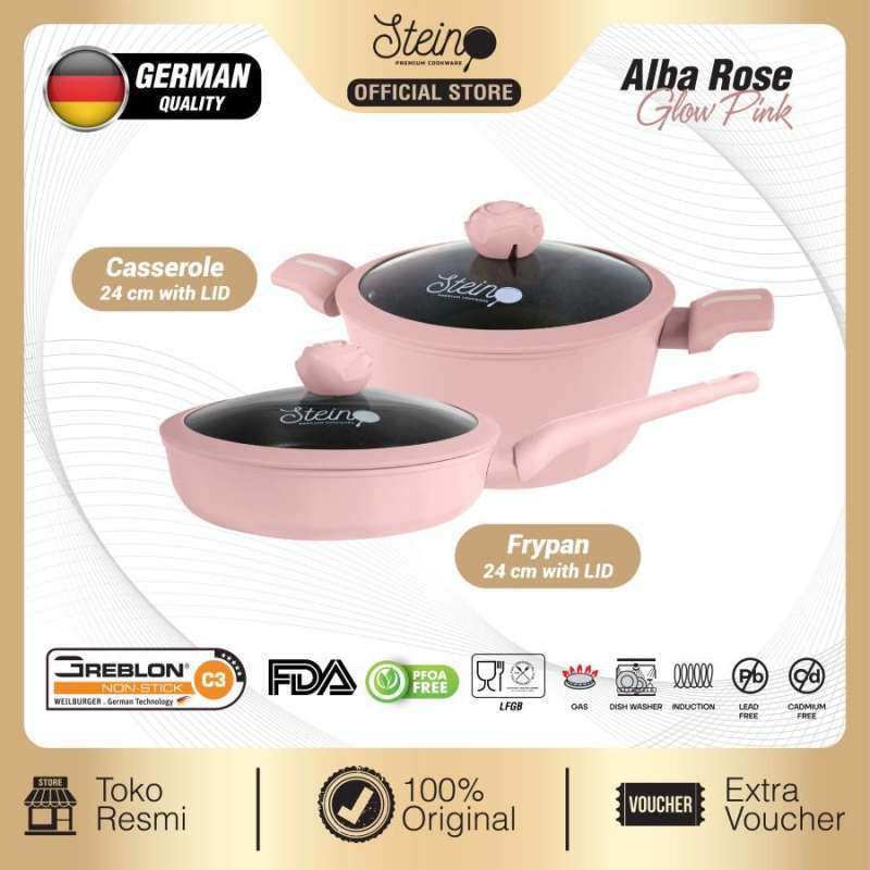 Promo Stein Alba Rose Set | 2 In 1 Panci Set | Anti-lengket Granite German Diskon 9% Di Seller ...