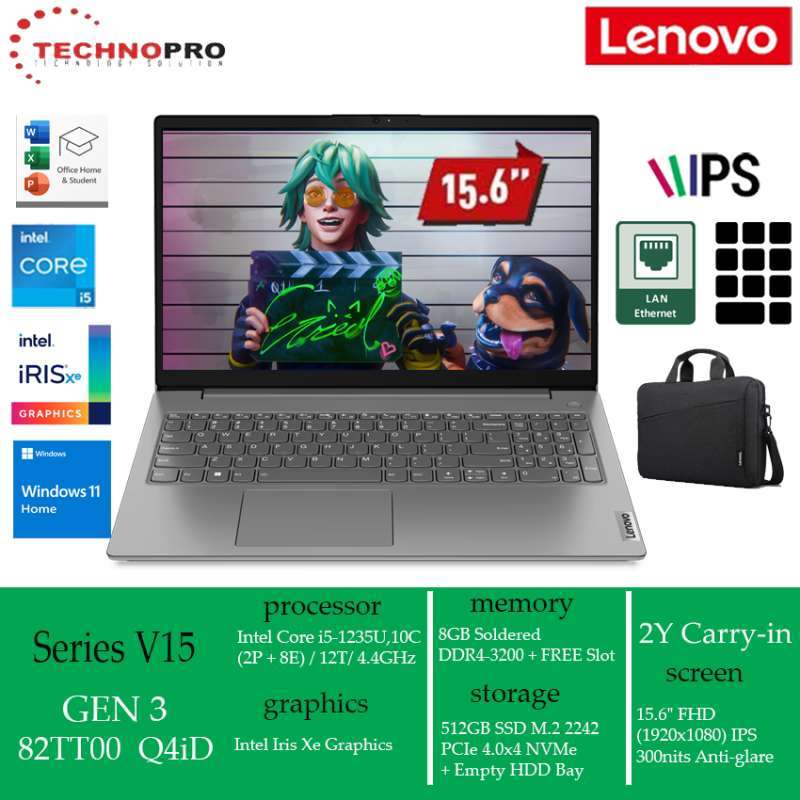 Promo Lenovo Lenovo V15 G3 Iap Q4id || Intel Core I5-1235u Iris Xe 8gb ...