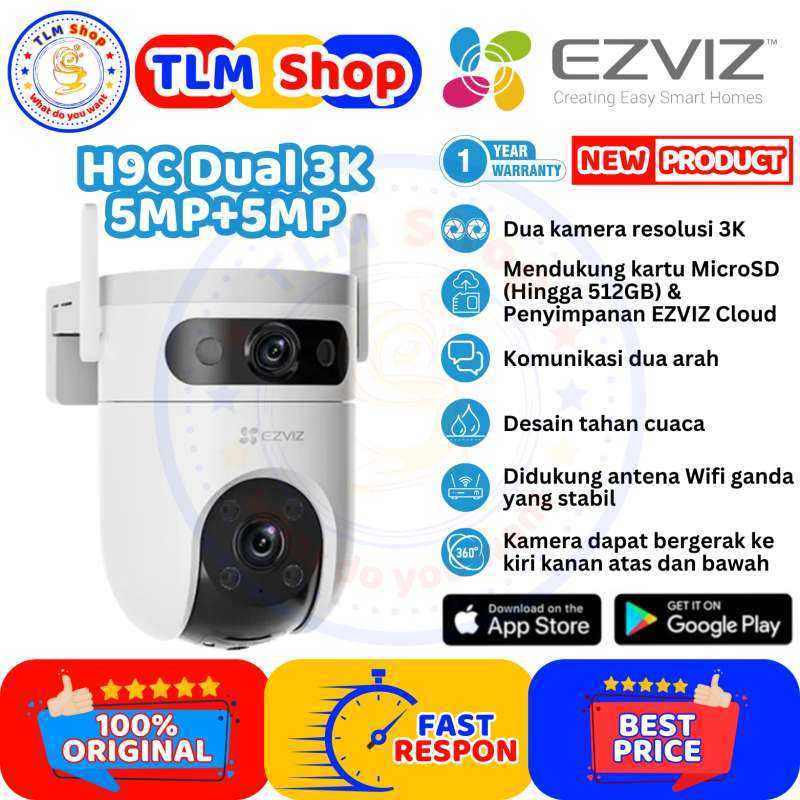 Jual Ezviz H9c Dual Lens 3k & 3k / 5mp & 5mp Smart Home Wifi Ip Camera Cctv Outdoor Pan & Tilt ...