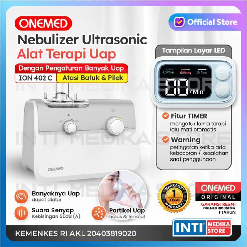 Jual Onemed - Nebulizer Ultrasonic Ion 402c | Alat Terapi Uap Batuk ...