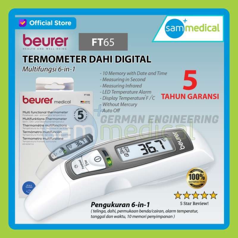 Jual Beurer Ft 65 Termometer Digital 6in1 Ear & Forehead + More Di Seller Yama - Cengkareng ...