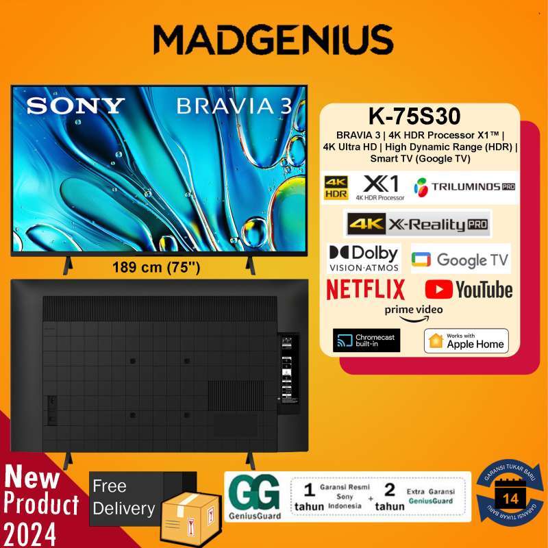 Promo Sony Original Led Tv Sony K-75s30 / K75s30 / K 75s30 Bravia 3 4k ...