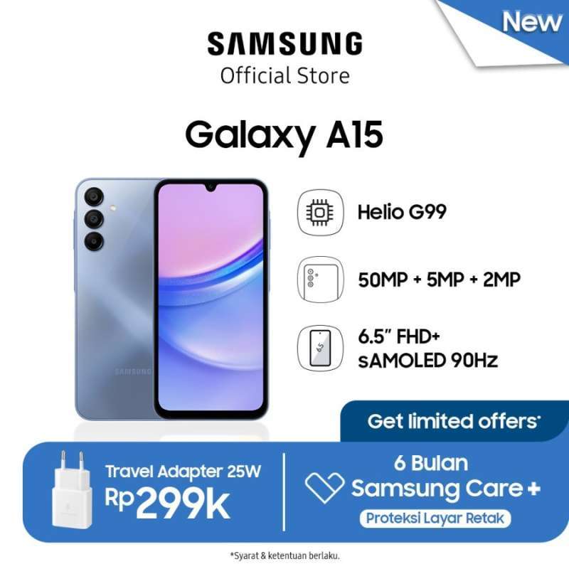 Jual Samsung Galaxy A15 (sm-a155f) 8/128 & 8/256 GB - Blue/black Di ...