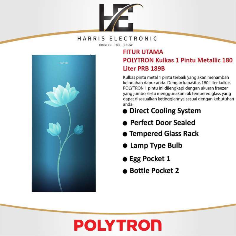 Jual Polytron Elektronik Prb 189 B/r Lemari Es Kulkas 1 Pintu Kapasitas ...