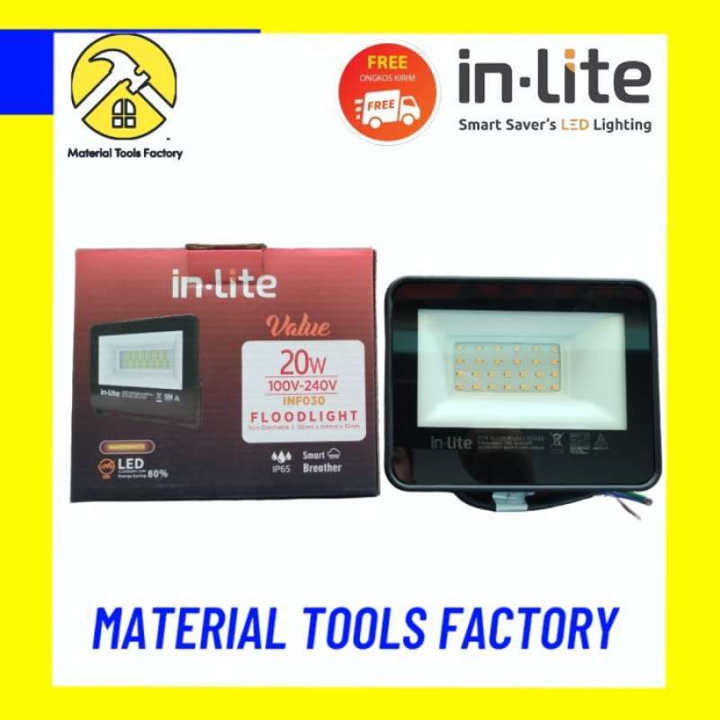Promo Lampu Sorot Taman In-lite 20 Watt - Lampu Flood Light Inlite ...
