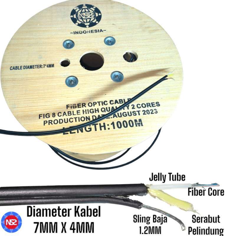 Jual Kabel Fo 4 Core Fig 8 Ns2 High Quality 1km / Dropcore Fig8 4 Core ...
