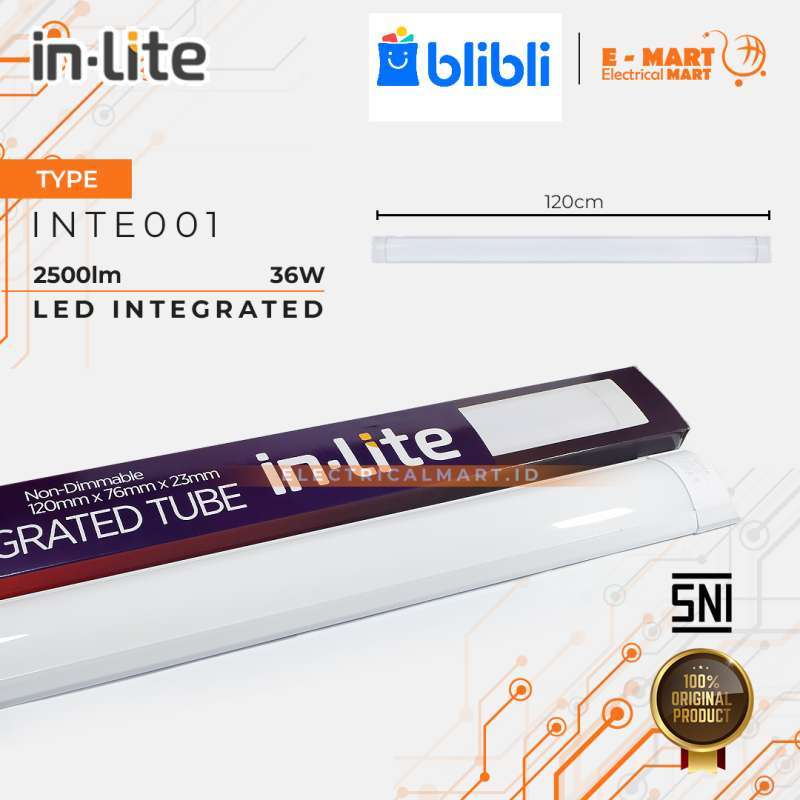 Promo Inlite Inte001 18w 36w Putih Kap Lampu Led T8 Integrated Tube In ...