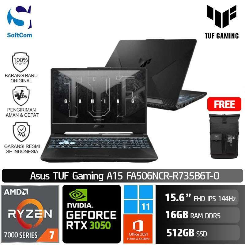 Promo Asus Tuf Gaming A15 Fa506ncr R735b6t Laptop Gaming [r7 7435hs ...
