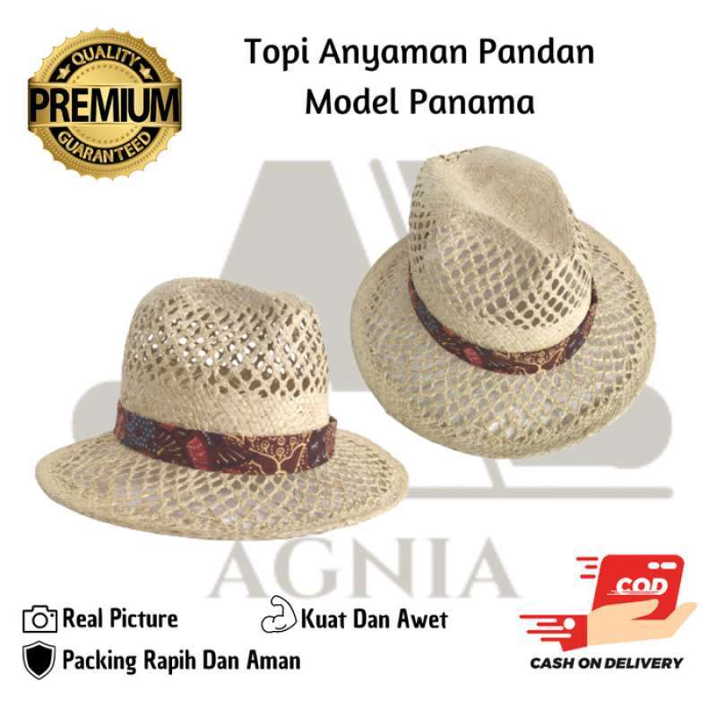 Jual Topi Fedora Anyaman Pandan Motif Panama Universal Di Seller Velvet ...