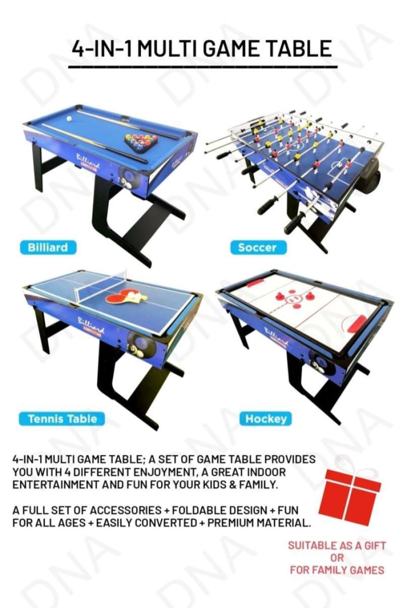 Jual 4 In 1 Premium Multi Game Table With Accessories (complete Set) Di ...