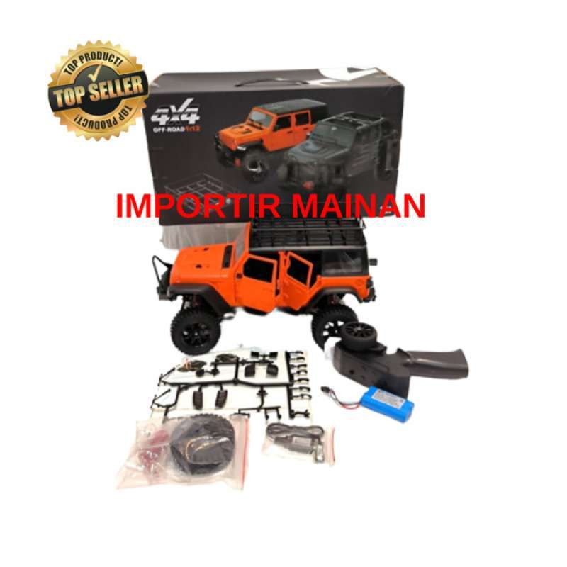 Jual Mn128 Mn-128 Rc Crawler Jeep Rubicon Wrangler Rtr 4wd Full Propo Car - Hitam 1 Baterai Di ...