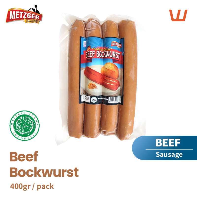 Jual Beef Bockwurst Sausage Sosis Sapi Halal Metzger 400gr Di Seller ...