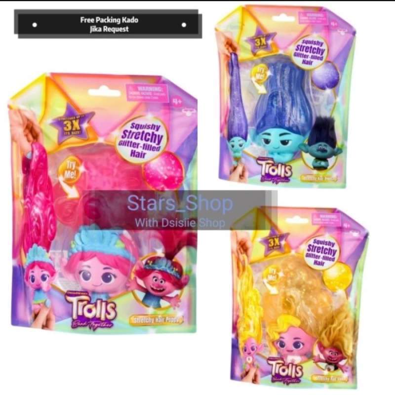 Jual Trolls Band Together Squishy Stretchy Hair Poppy Viva Branch ...