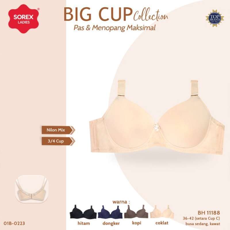 Promo Sorex Bra Busa Cup Besar Kawat Kait 3 Cup C Vina Series Bh 11188 - Biru, 36c Diskon 23% Di ...