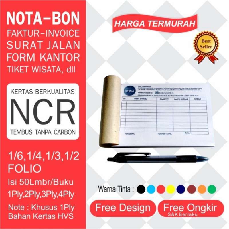 Jual Cetak Nota/bon/invoice 1rim 2warna Di Seller Kingyo - Cengkareng ...