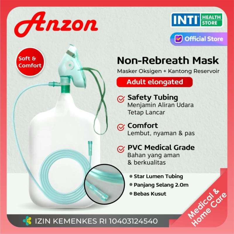 Jual Anzon | Non Rebreath Mask | Masker Oksigen Sungkup | Masker ...
